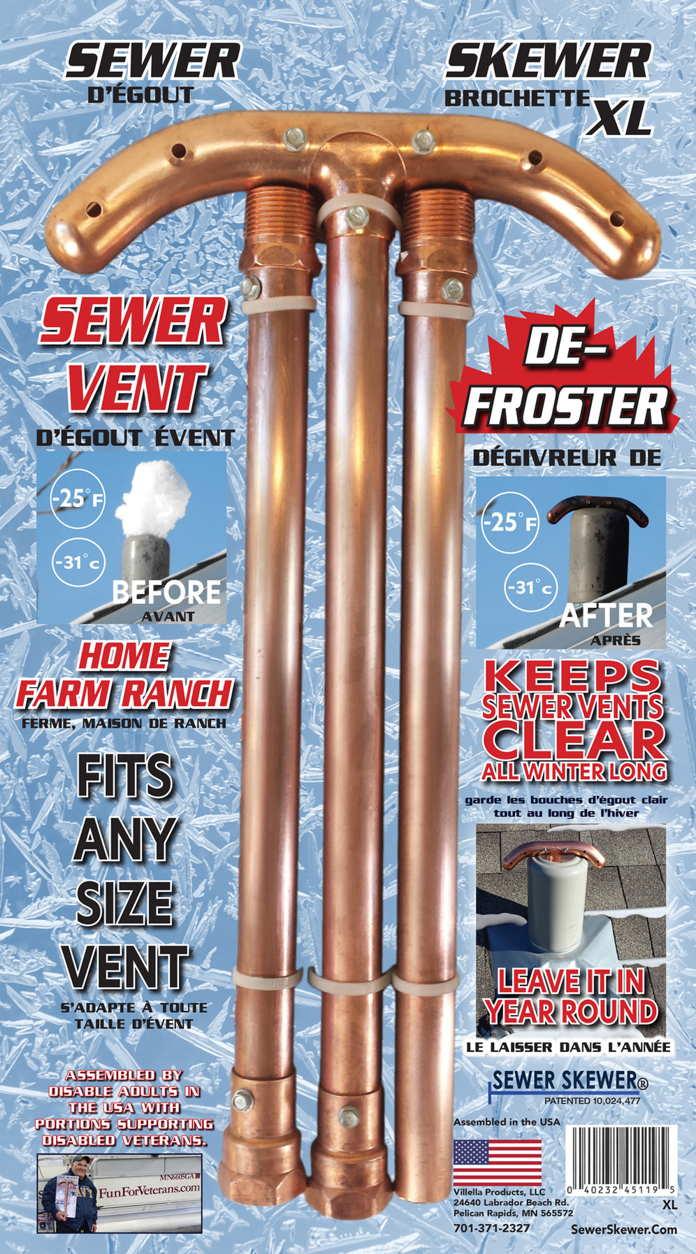 Sewer Skewer | Clear Frozen Sewer Vent Pipe Defrost | Plugged House ...